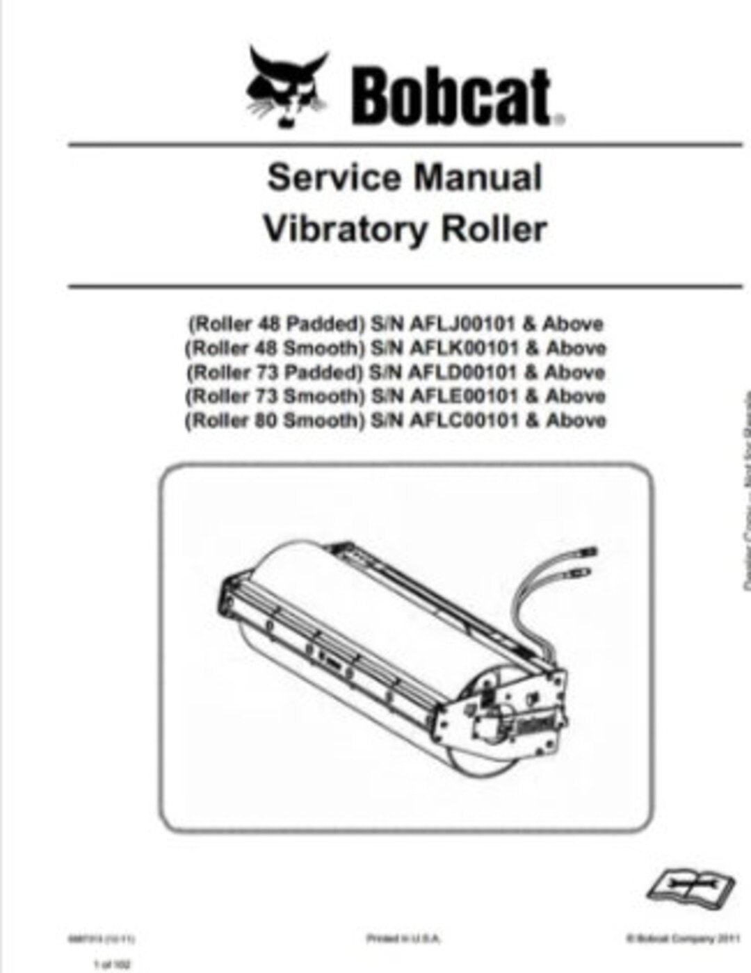 Bobcat Vibratory Roller 6987313 SM 12-11 PDF Repair Service - Etsy