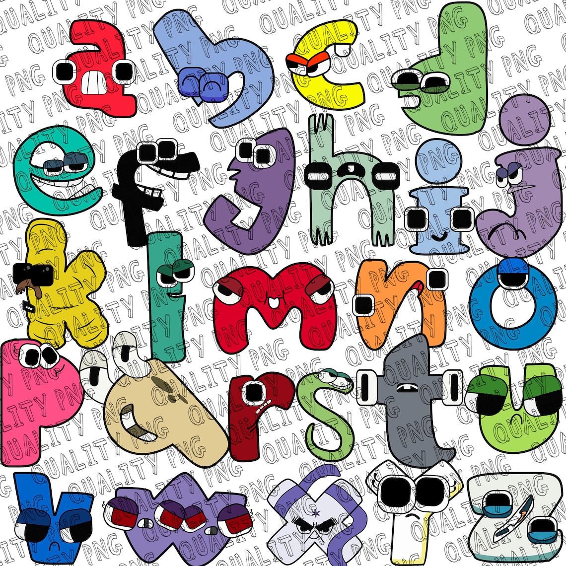 Lore del alfabeto PNG PAQUETE - Etsy España