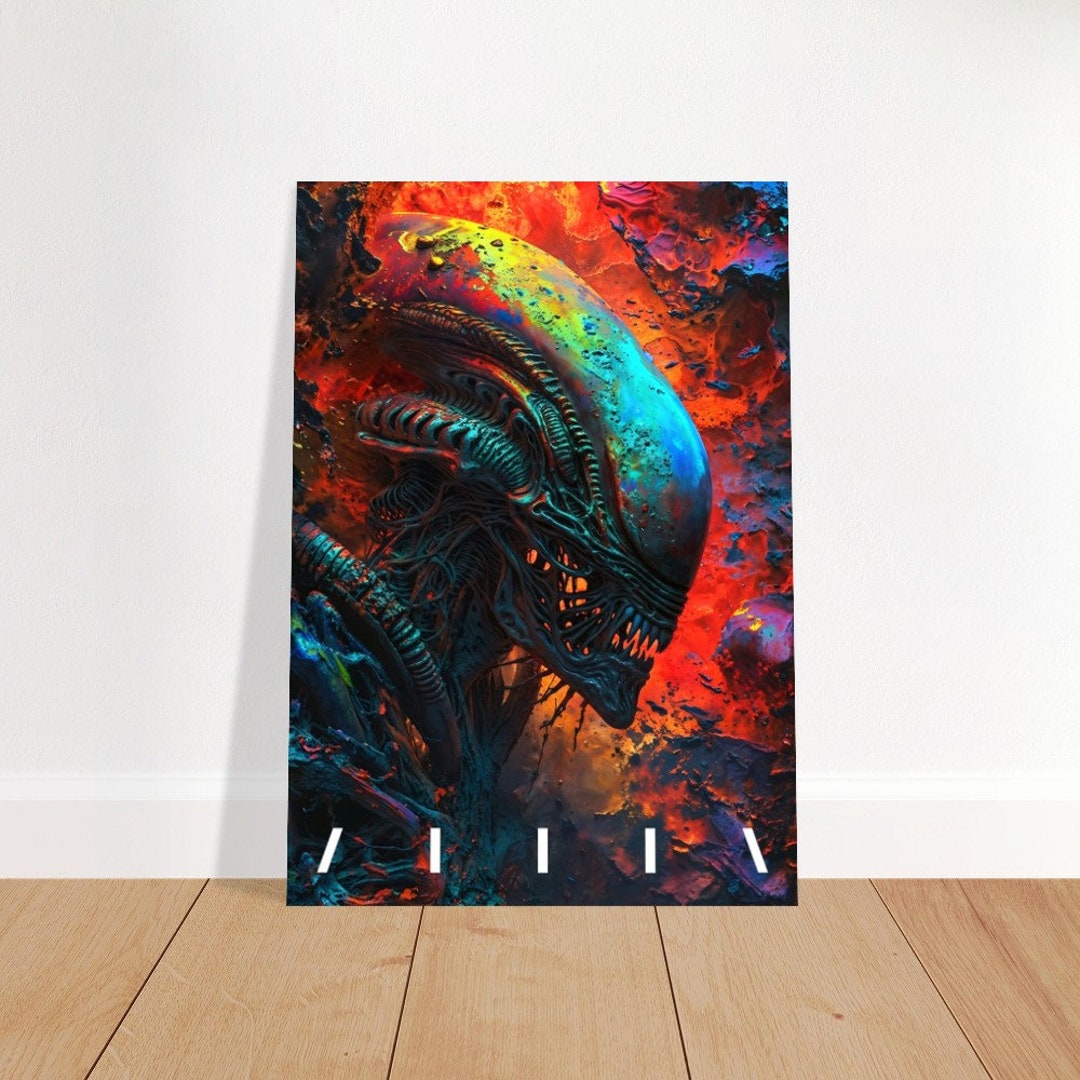 Psychedelic Xenogenesis Alien Movie Poster Alien Art Print Abstract ...