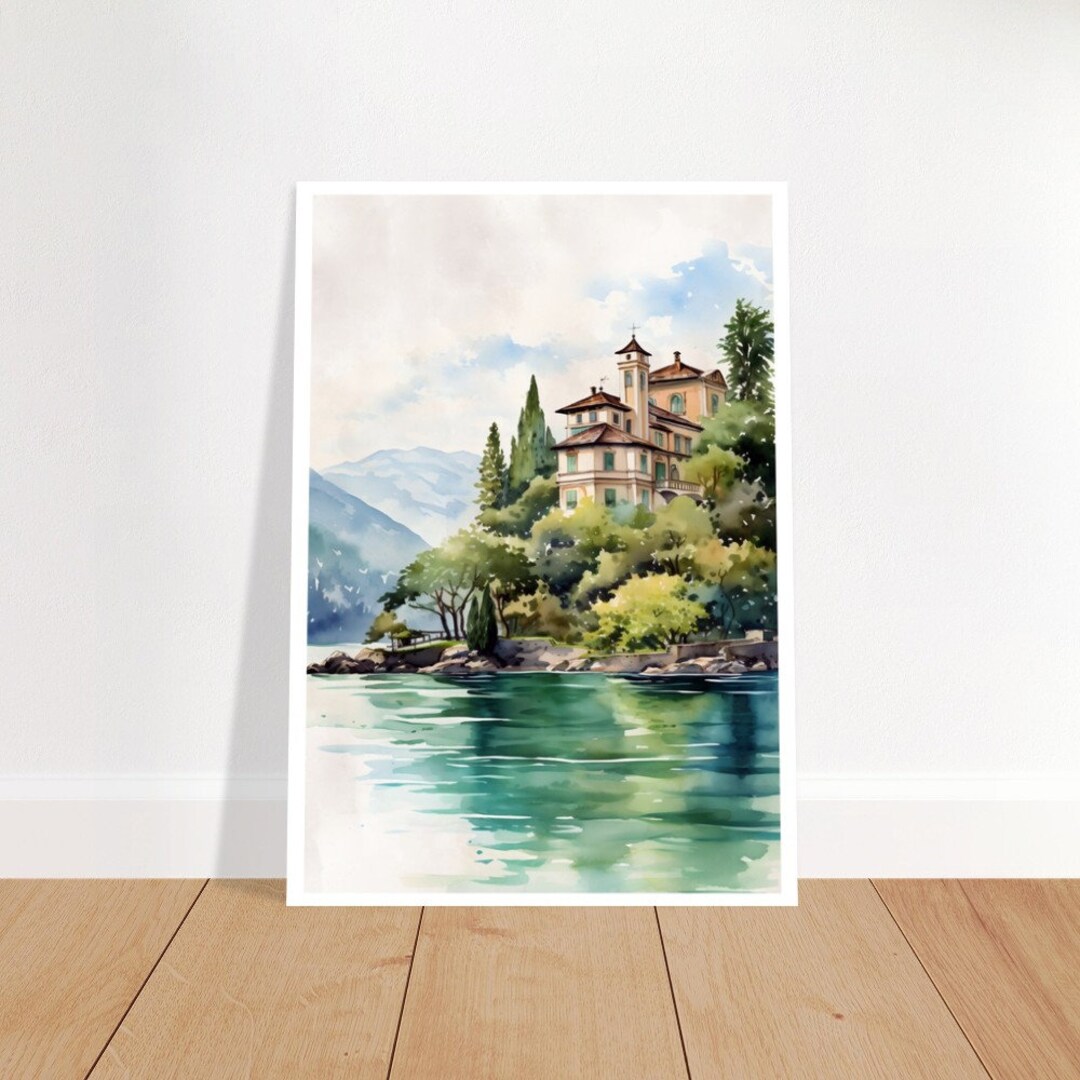 Lake House Green Abstract Painting, Minimalist, Geometric Wall Art ...