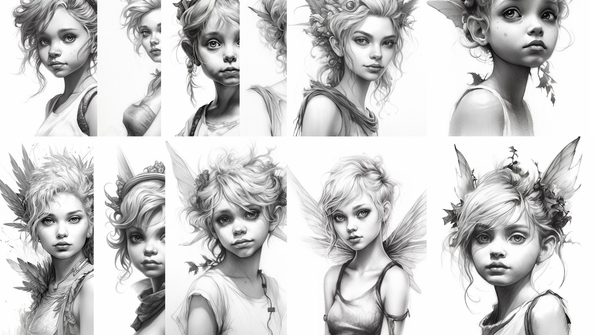 30 Grayscale Coloring Pages Set 1 Fantasy Pixie Fairies - Etsy