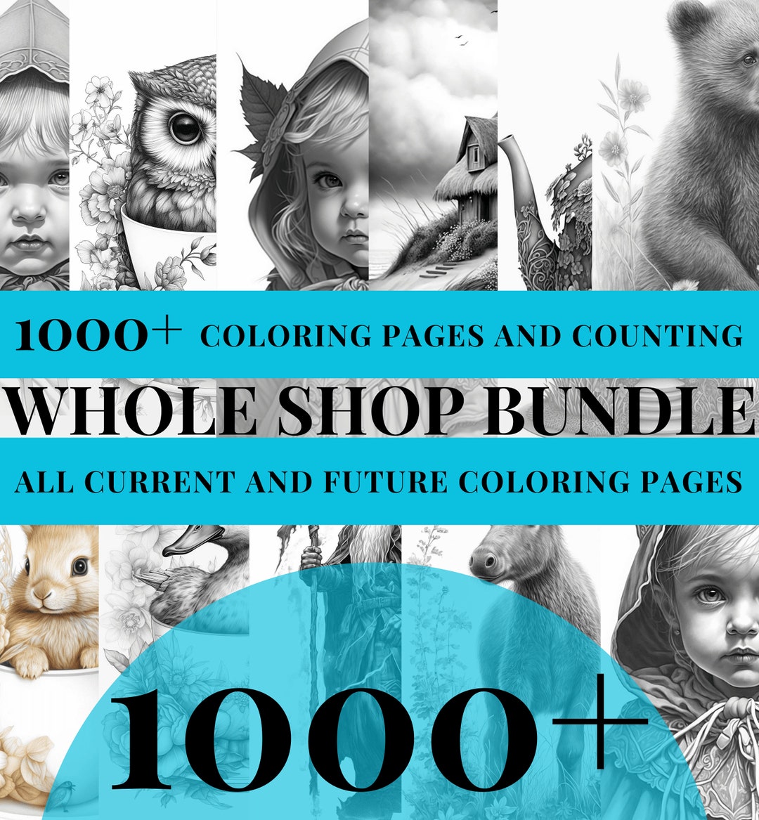 1000+ Coloring Pages | Whole Shop Bundle | Adults Coloring Book Bundle ...