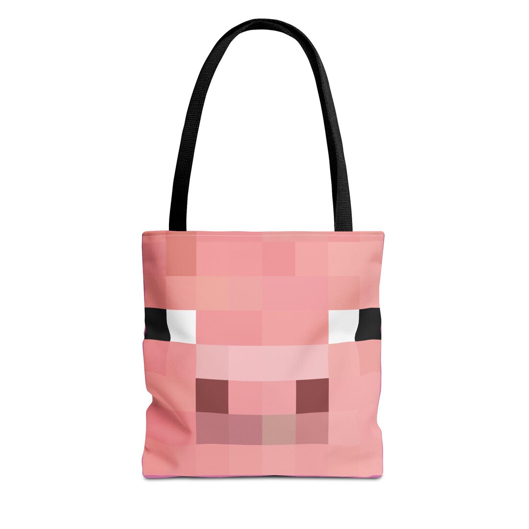 Minecraft Inspired Pig Tote Bag AOP Perfect for Halloween - Etsy