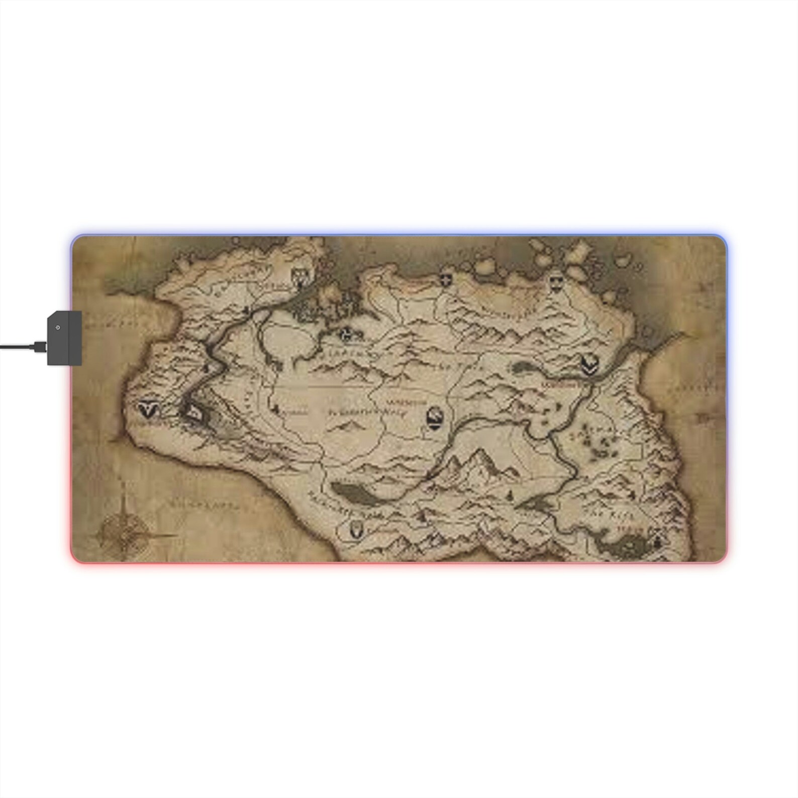 Skyrim Map LED Gaming Mouse Pad Mousepad Map Computer Desk Accessories ...