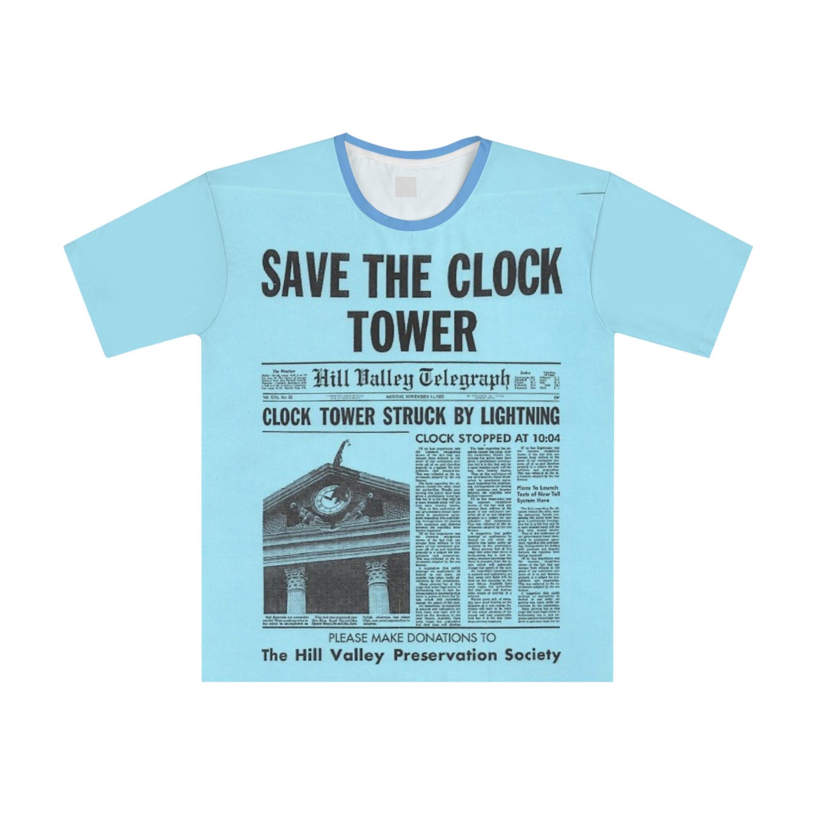 Save the Clock Tower Back to the Future Inspired Loose T-shirt AOP ...