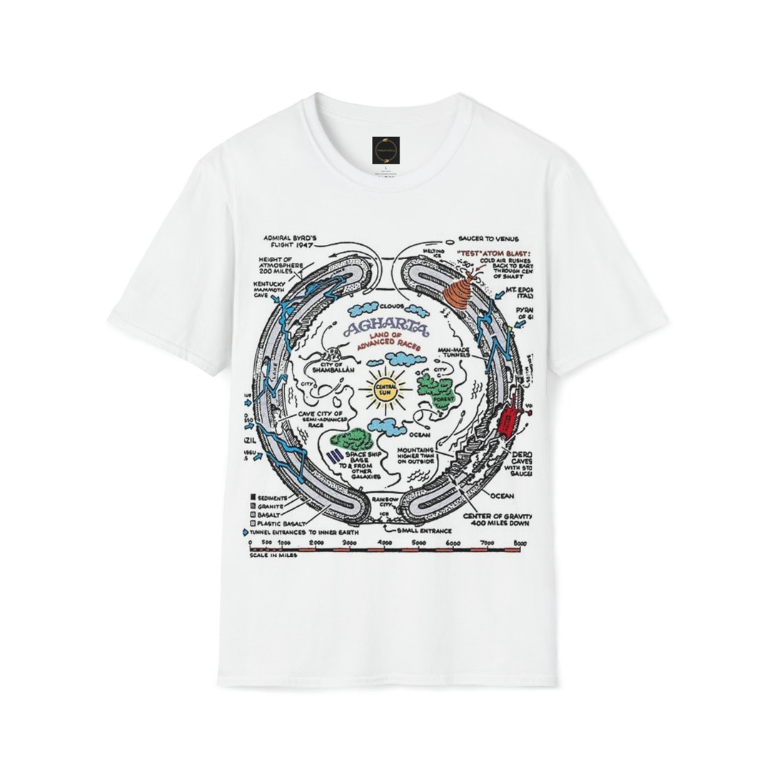 Fabled Fashion Agharta Map Hollow Earth Unisex Softstyle T-shirt - Etsy