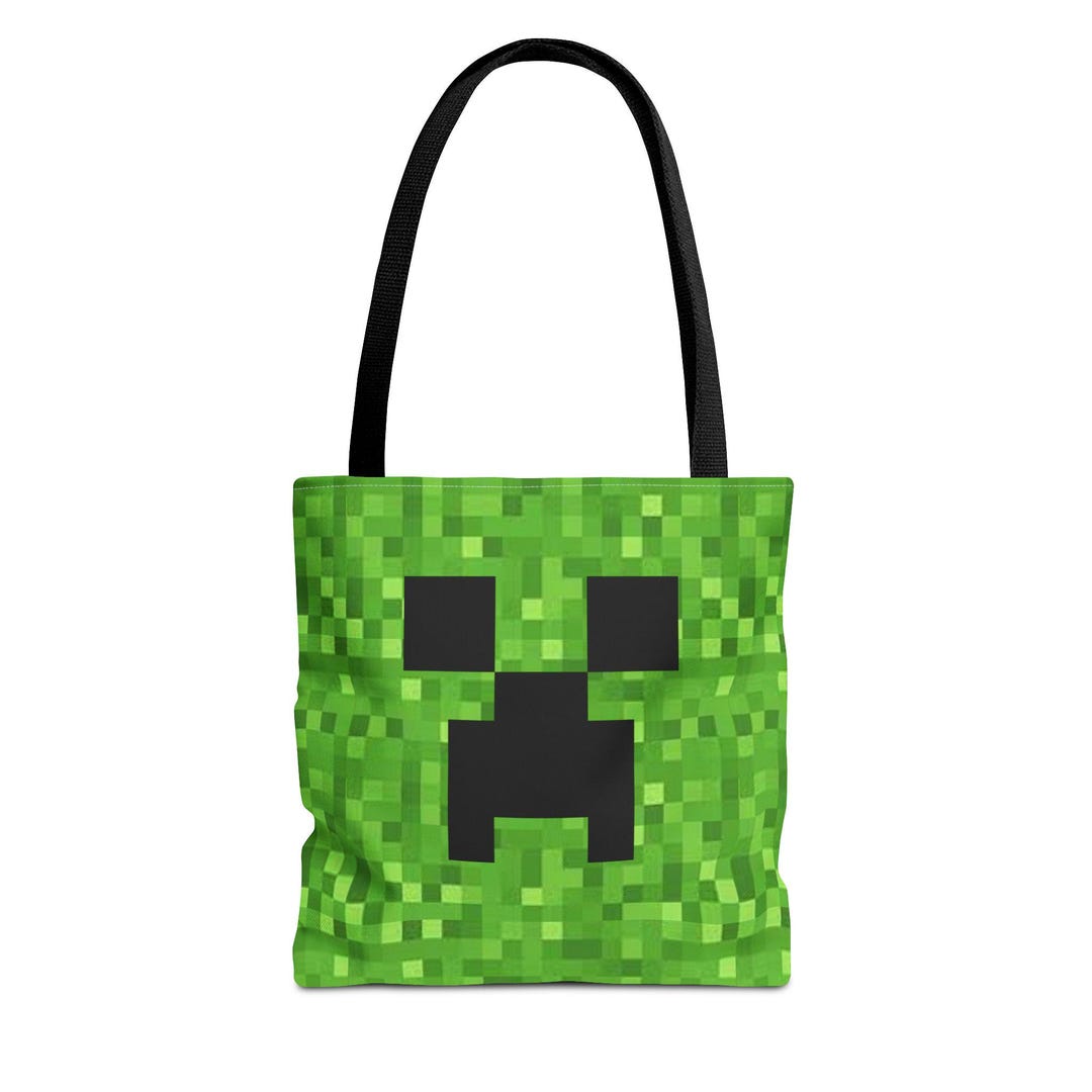 Minecraft Creeper Inspired Tote Bag AOP Perfect for Halloween - Etsy