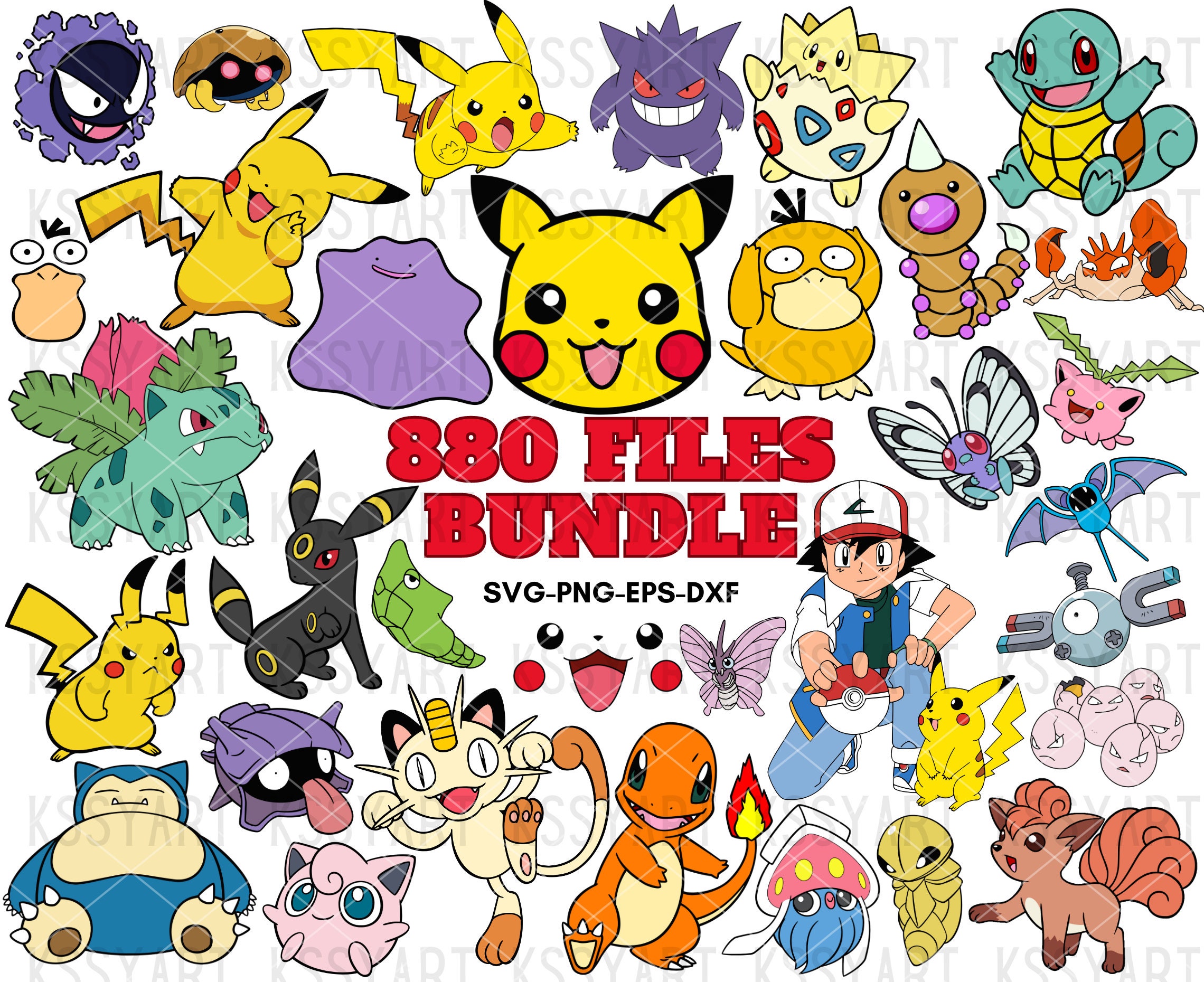 Pokemon Svg, Cut Files for Cricut, Png Files, Pokemon Cricut Vector ...