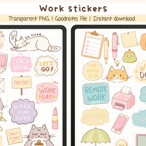Work Digital Stickers Office Clipart, Cute Cats, Motivational Quotes ...