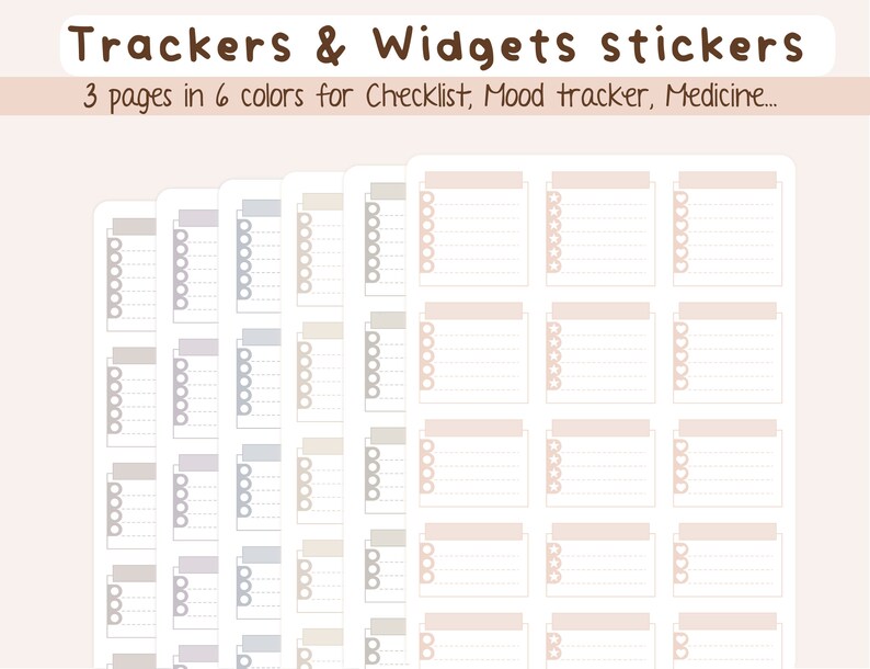 Neutral Digital Tracking Stickers. 250 Pre-cropped Trackers & Widgets ...