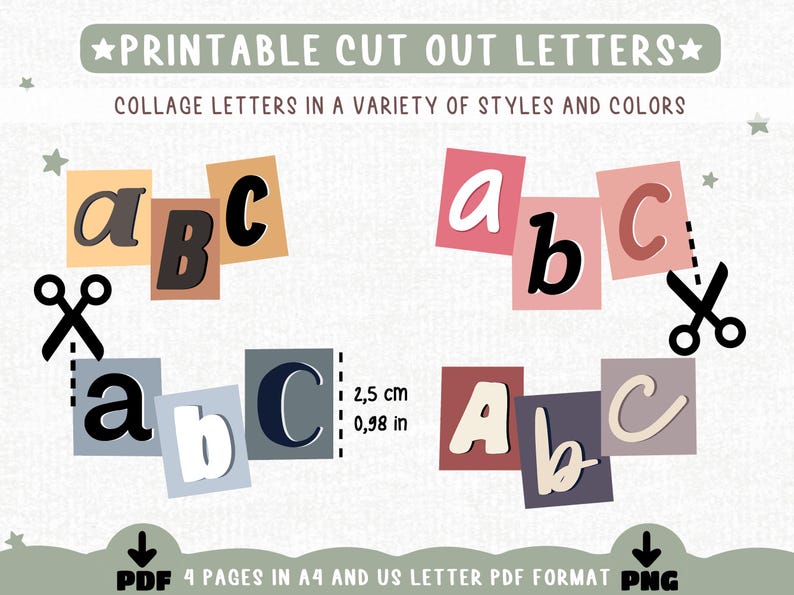 190 Cut-out Letters + Numbers Bundle – Printable Magazine Cut-outs ...