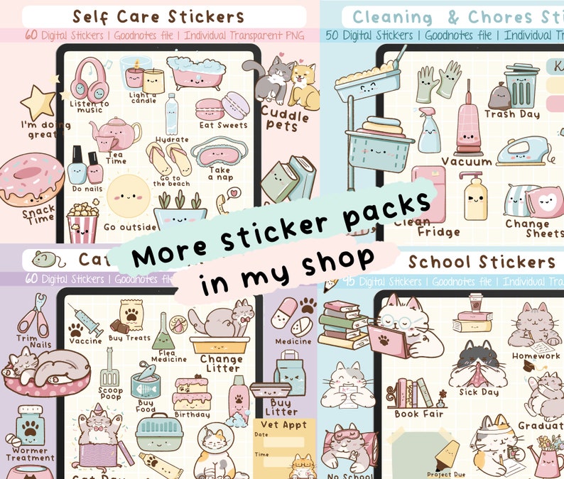 Kawaii Stickers Japanese Food - 30 Digital Stickers for Digital Planner ...