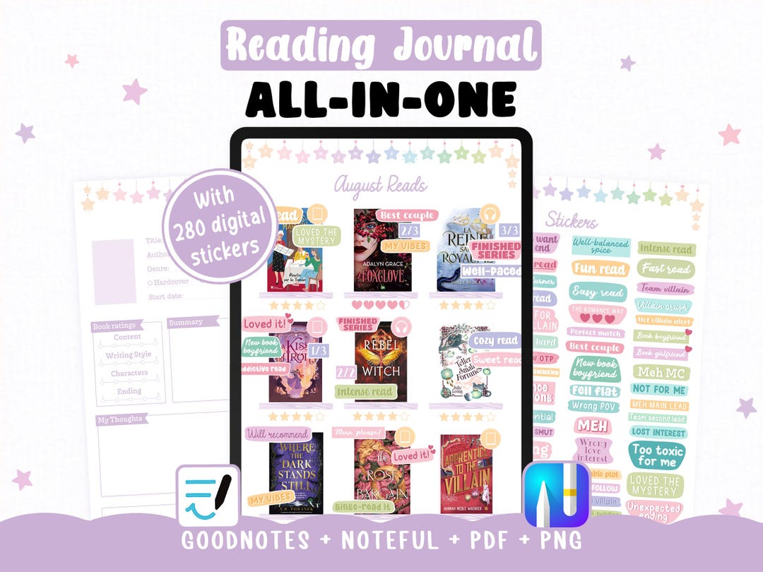 Monthly Digital Reading Journal – Purple Cute | Wishlist, Book Reviews ...