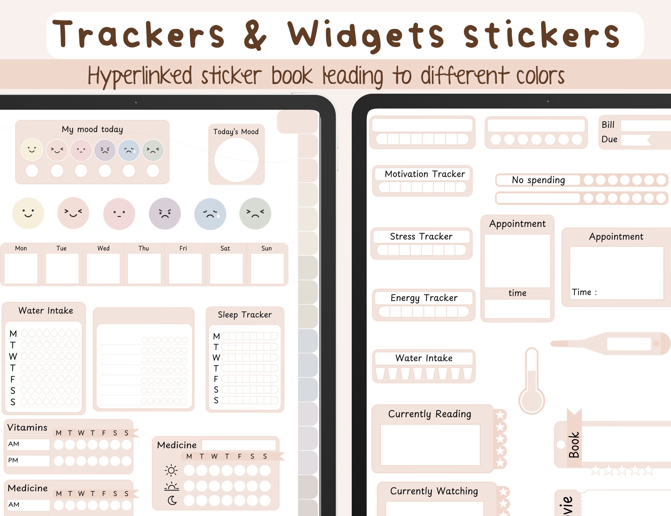 Neutral Digital Tracking Stickers. 250 Pre-cropped Trackers & Widgets ...