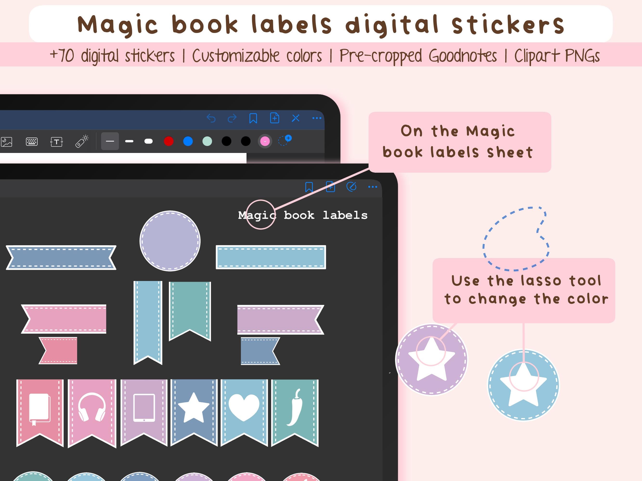 Digital Stickers Book Corners Labels Rating, Customizable Colors for ...