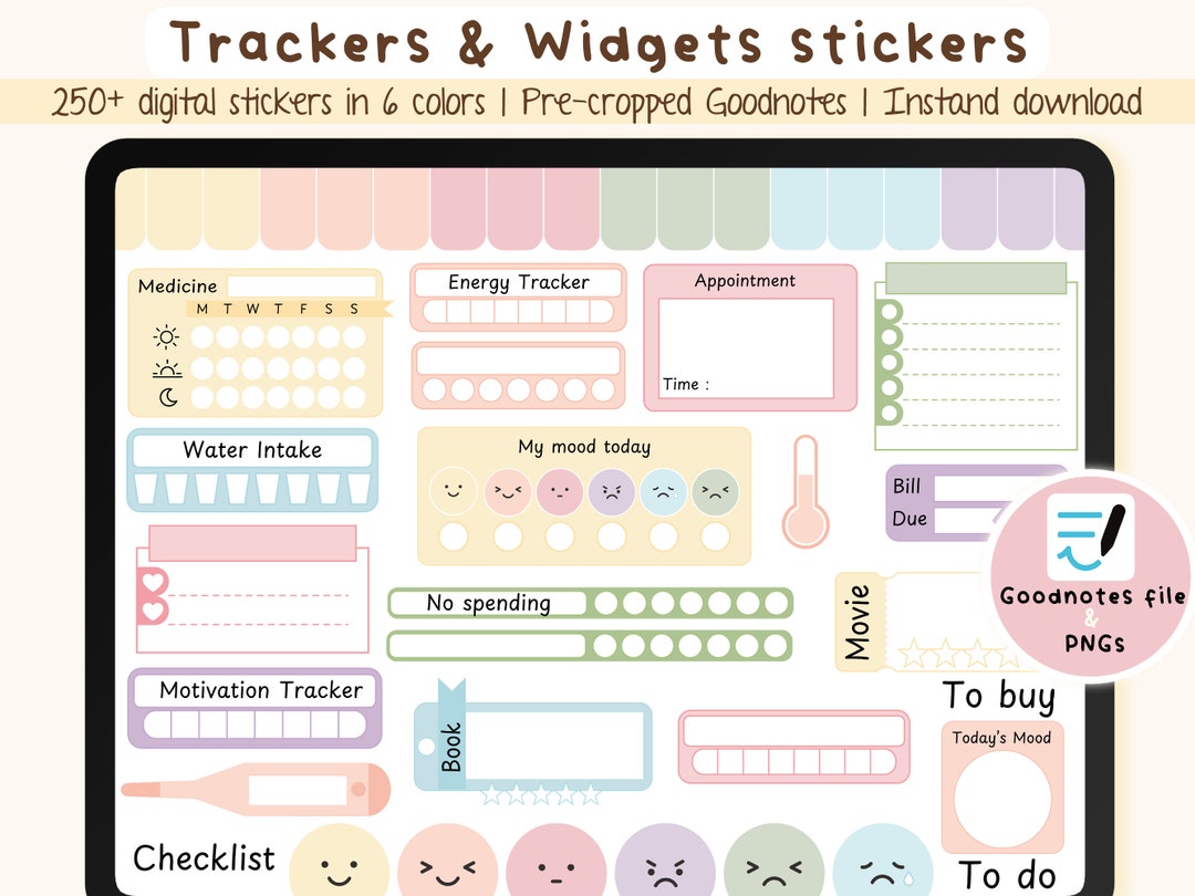 Digital Sticker Tracker Widgets 250 Widgets and Trackers in a Book ...