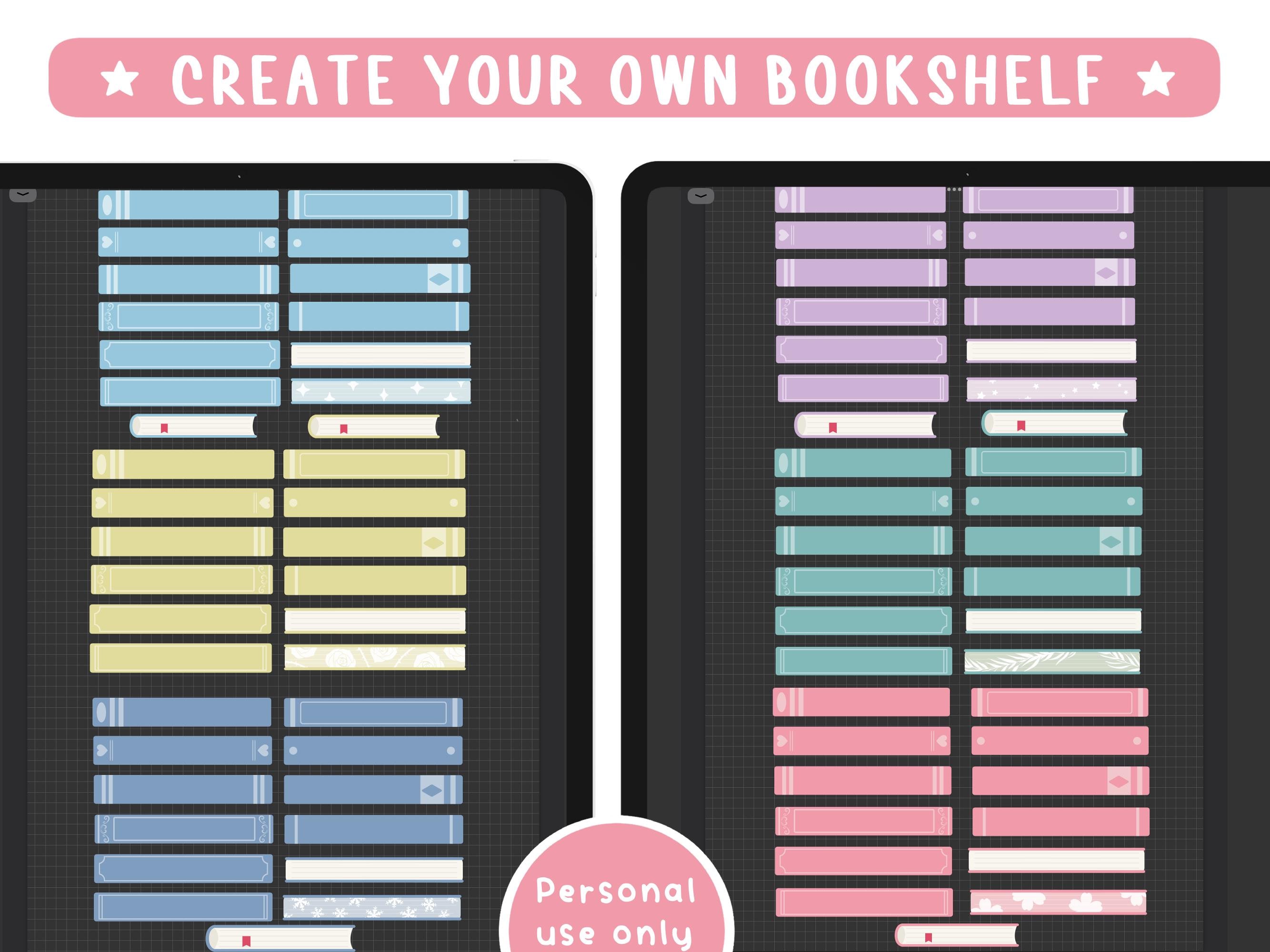 Digital Bookshelf Stickers - DIY Book Titles & Shelves - Genres Tropes ...