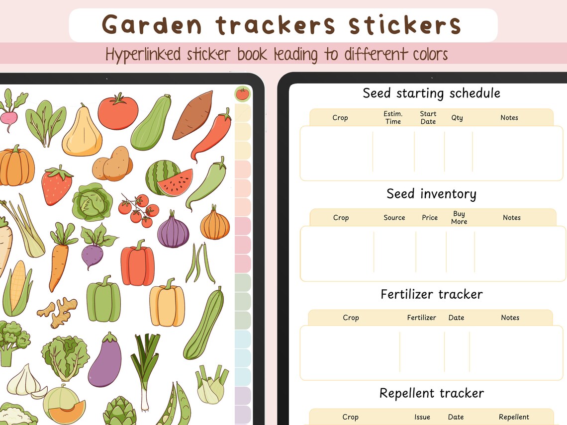 Digital Sticker Garden Tracker - 283 Widgets Trackers in a Book ...