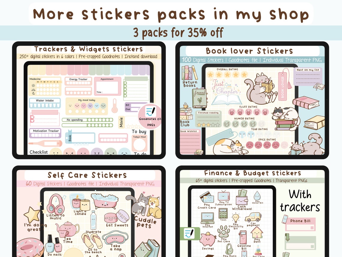 School Digital Stickers, 95 Kawaii Digital Stickers for Students and ...