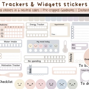 Neutral Digital Tracking Stickers. 250 Pre-cropped Trackers & Widgets ...
