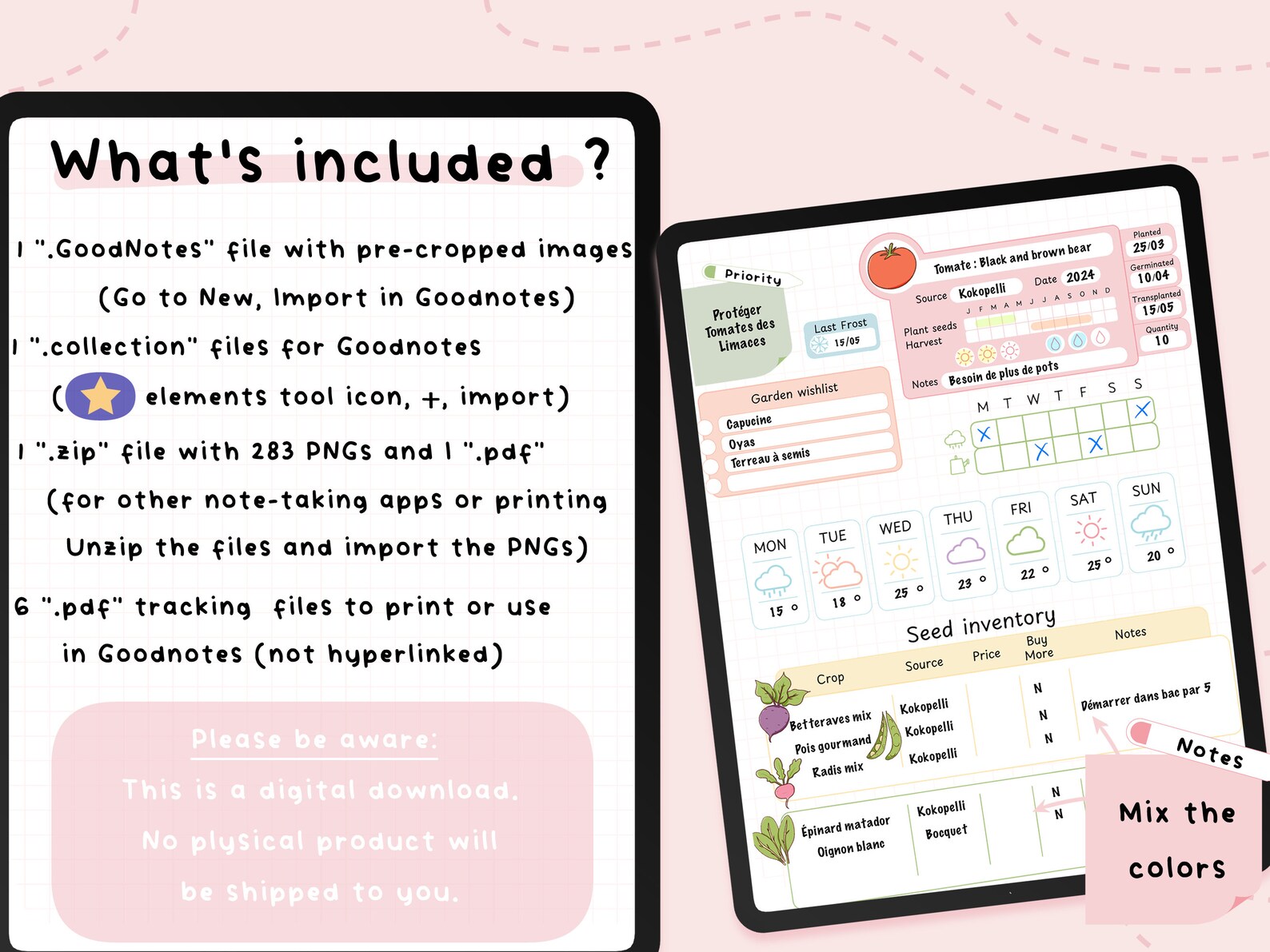 Digital Sticker Garden Tracker - 283 Widgets Trackers in a Book ...