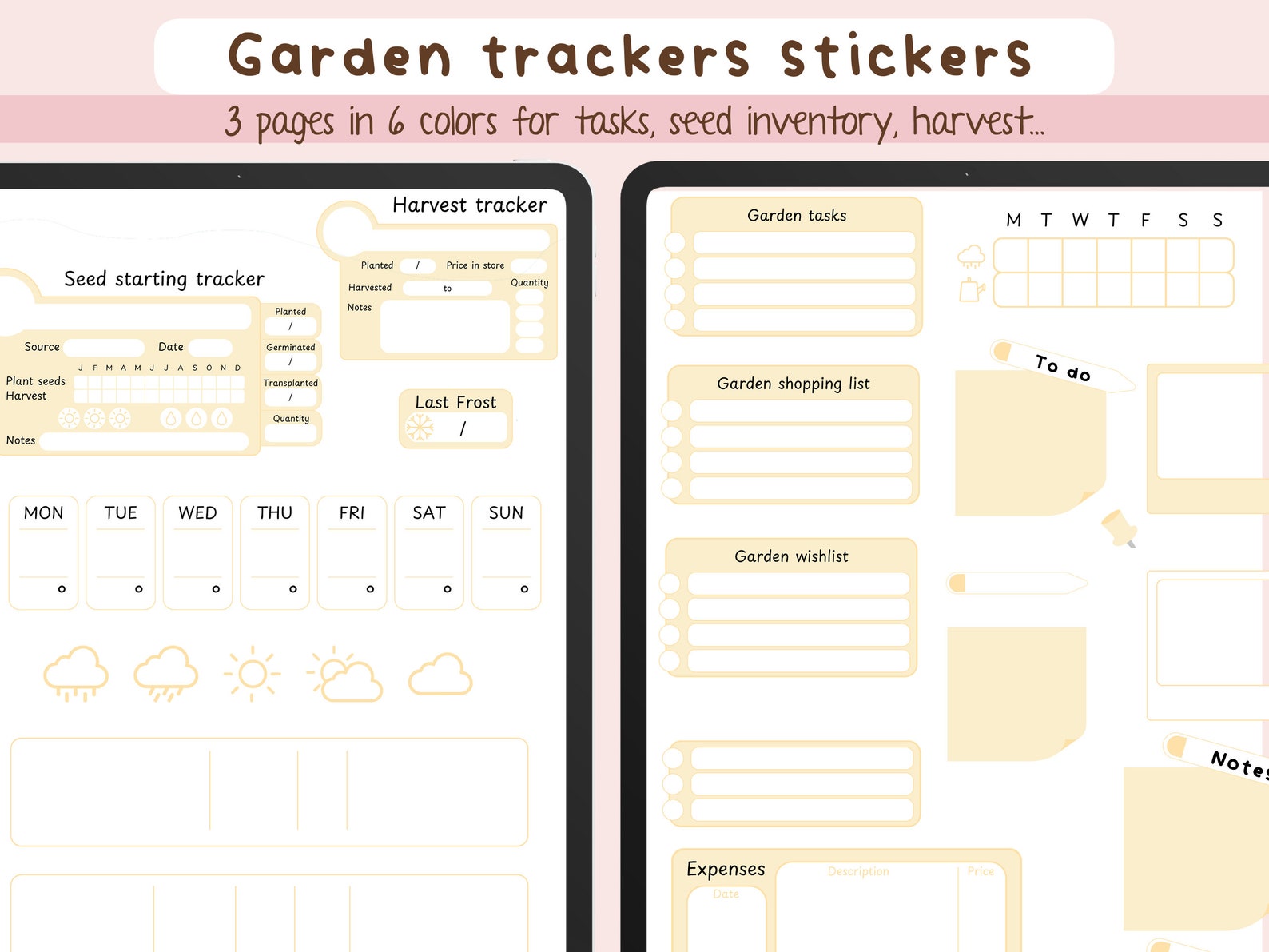 Digital Sticker Garden Tracker - 283 Widgets Trackers in a Book ...