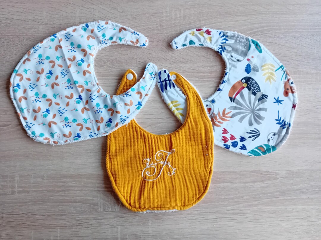 Customizable Handmade Baby Bibs - Animal Patterns and Bright Colors ...