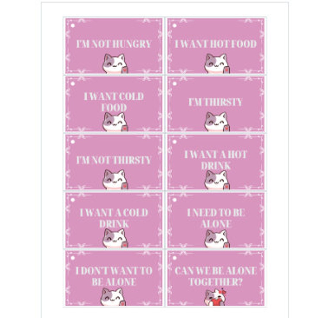 Non-verbal Communication Cards (cat Edition) - Communication Assistive ...