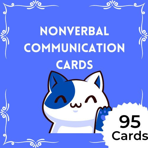 Non-verbal Communication Cards blue Cat Edition Communication Assistive ...