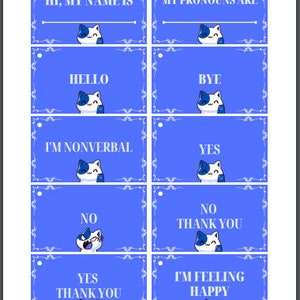 Non-verbal Communication Cards (blue Cat Edition) - Communication ...