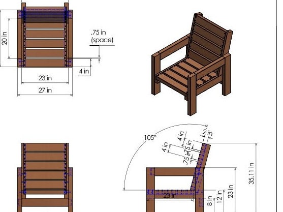 DIY Garden Chair Design-plan Pdf - Etsy
