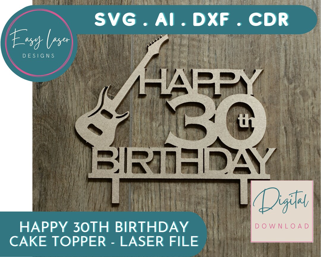 Happy 30th Birthday Cake Topper-30th Birthday-cake Topper - Etsy