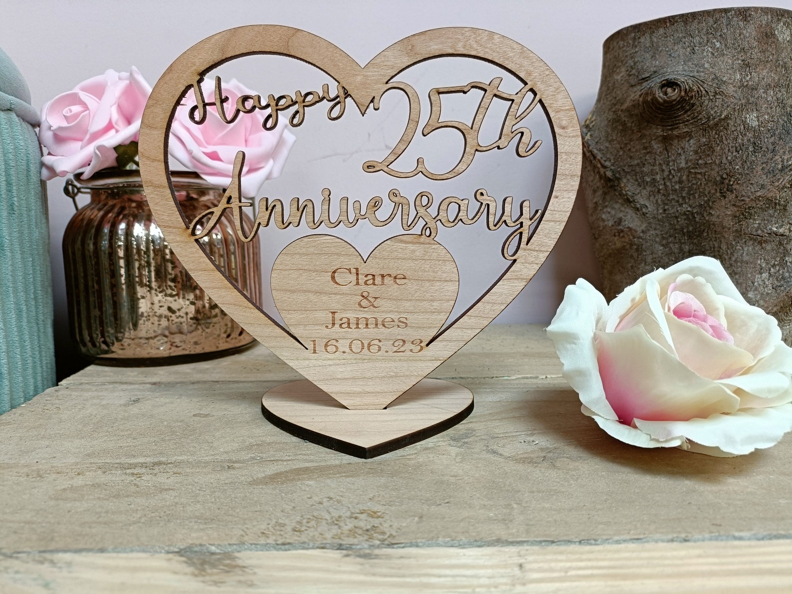 Anniversary Gift Set Design-heart Anniversary Gift-heart Shape Stnading ...