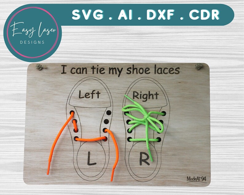 Shoe Tying Practice - Montessori Shoes SVG - Laser Design Template ...