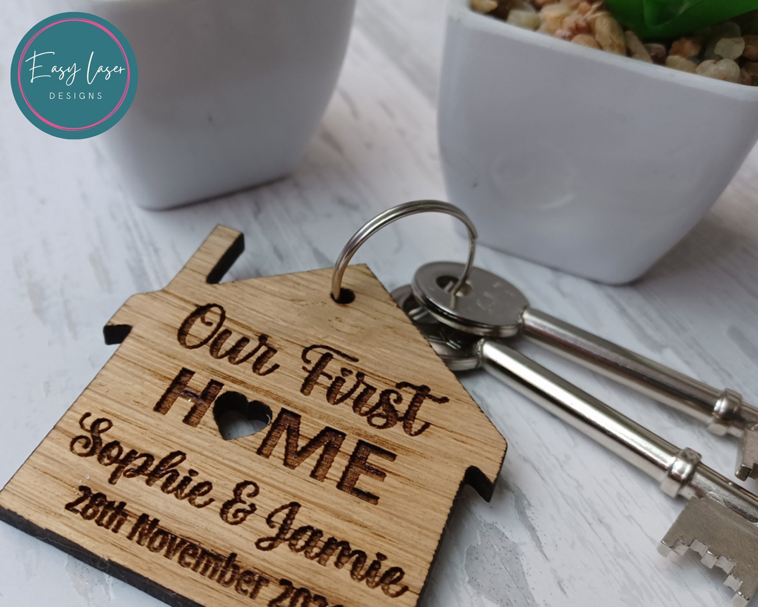 Home Keyring Laser Cut File New Home Gift Idea Digital Download 1st ...