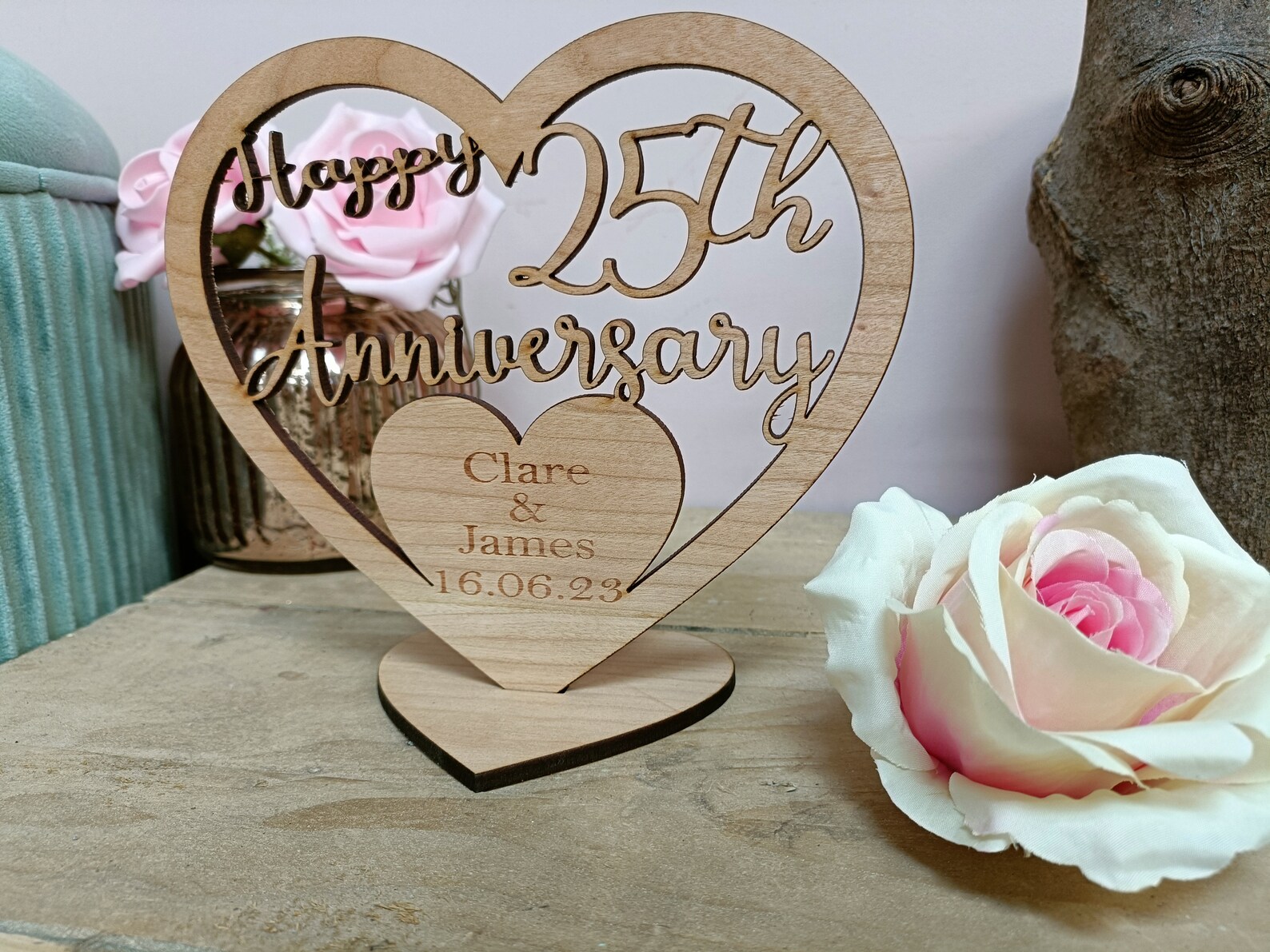 Anniversary Gift Set Design-heart Anniversary Gift-heart Shape Stnading ...