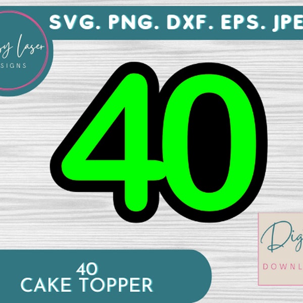 Free 40th Birthday Svg - Etsy UK