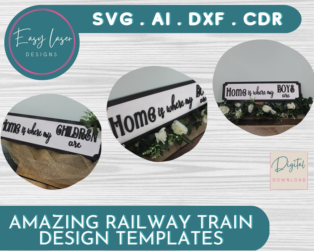 Railway Sign SVG Templates Street Sign Gift Idea Digital Download ...