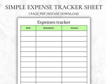 Expense Tracker, Business Expense Log Printable, Spending Tracker ...