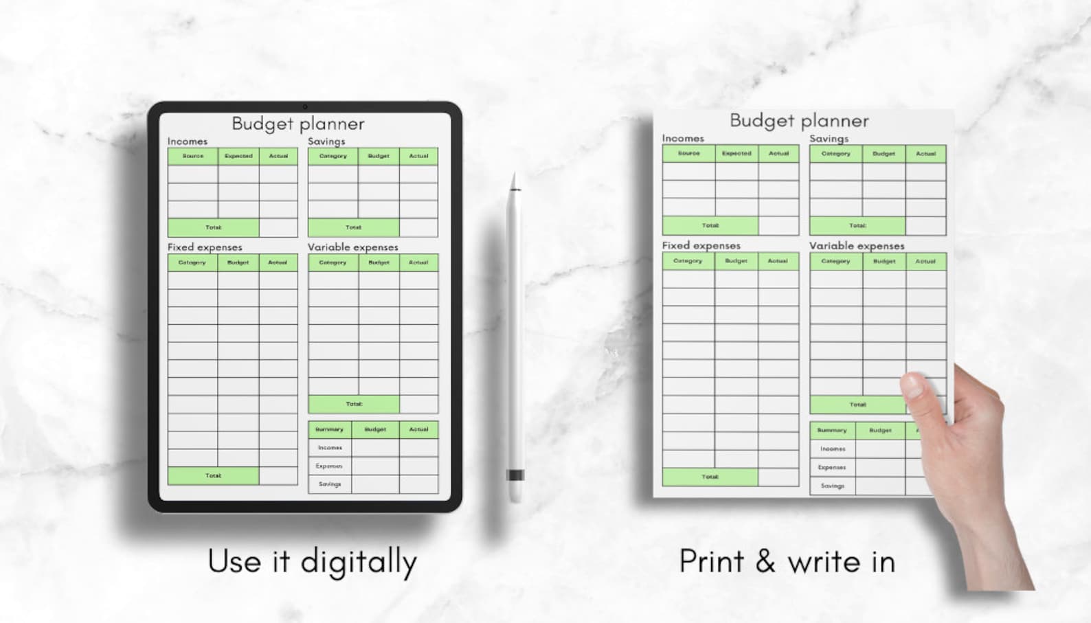 Printable Monthly Budget, Monthly Income & Expense Recorder, Monthly ...