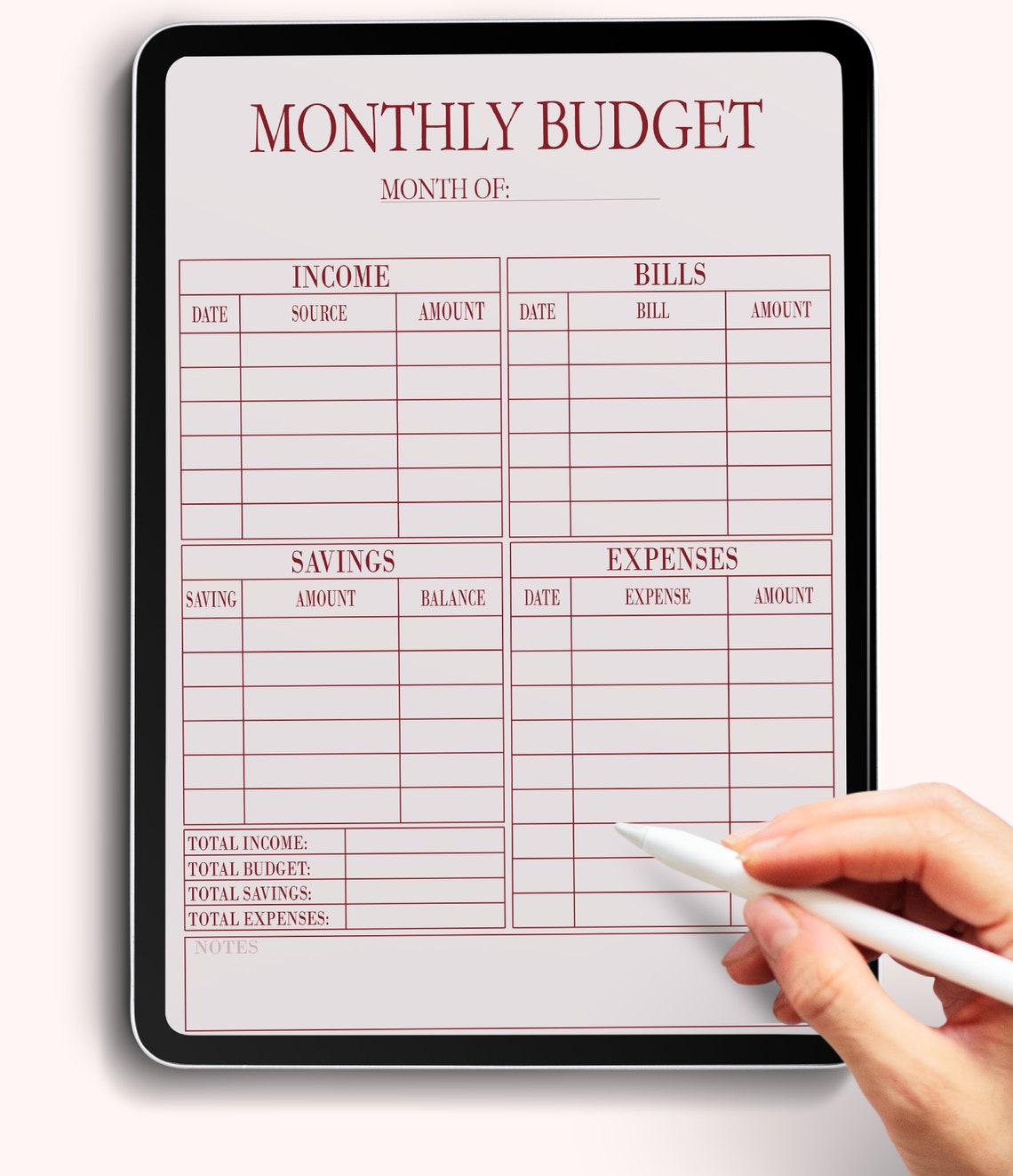 Monthly Budget Overview, Printable Budget Planner, Monthly Planner ...