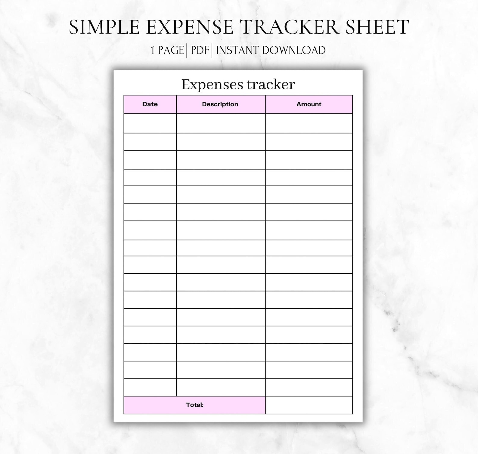 Expense Tracker, Expense Log Printable, Spending Tracker, Purchase Log ...