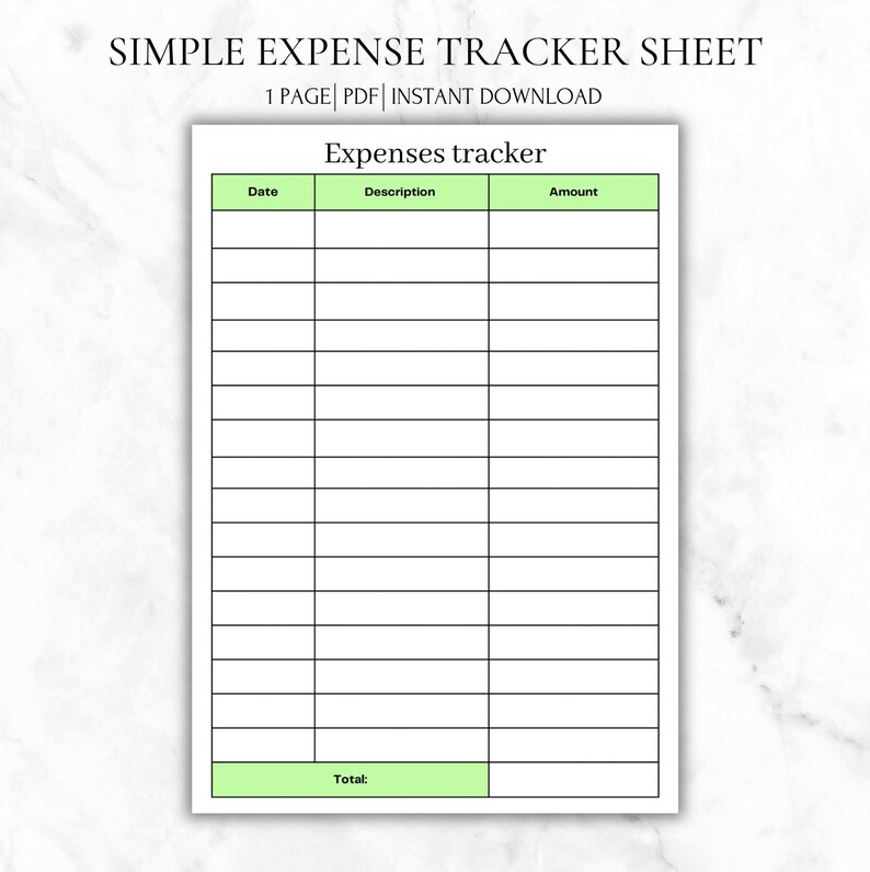 Expense Tracker, Expense Log Printable, Spending Tracker, Purchase Log ...