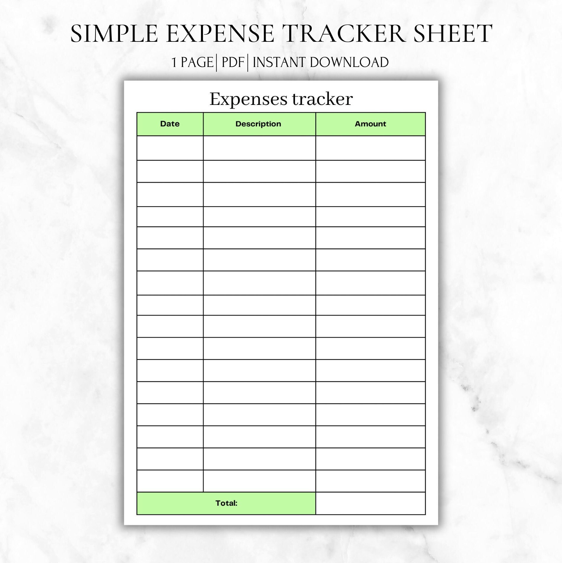 Expense Tracker, Expense Log Printable, Spending Tracker, Purchase Log ...