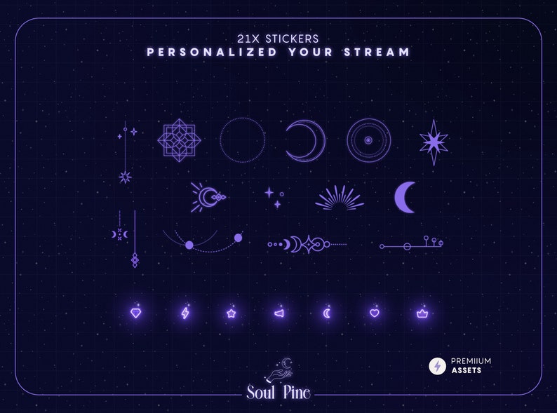 Astral Neon Twitch Stream Package: Cyber Vtuber Overlay (animated) - Etsy