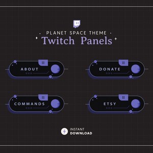Planet Space Theme Twitch Panels, X36 Galaxy Cosmos Twitch Panel, Dark ...
