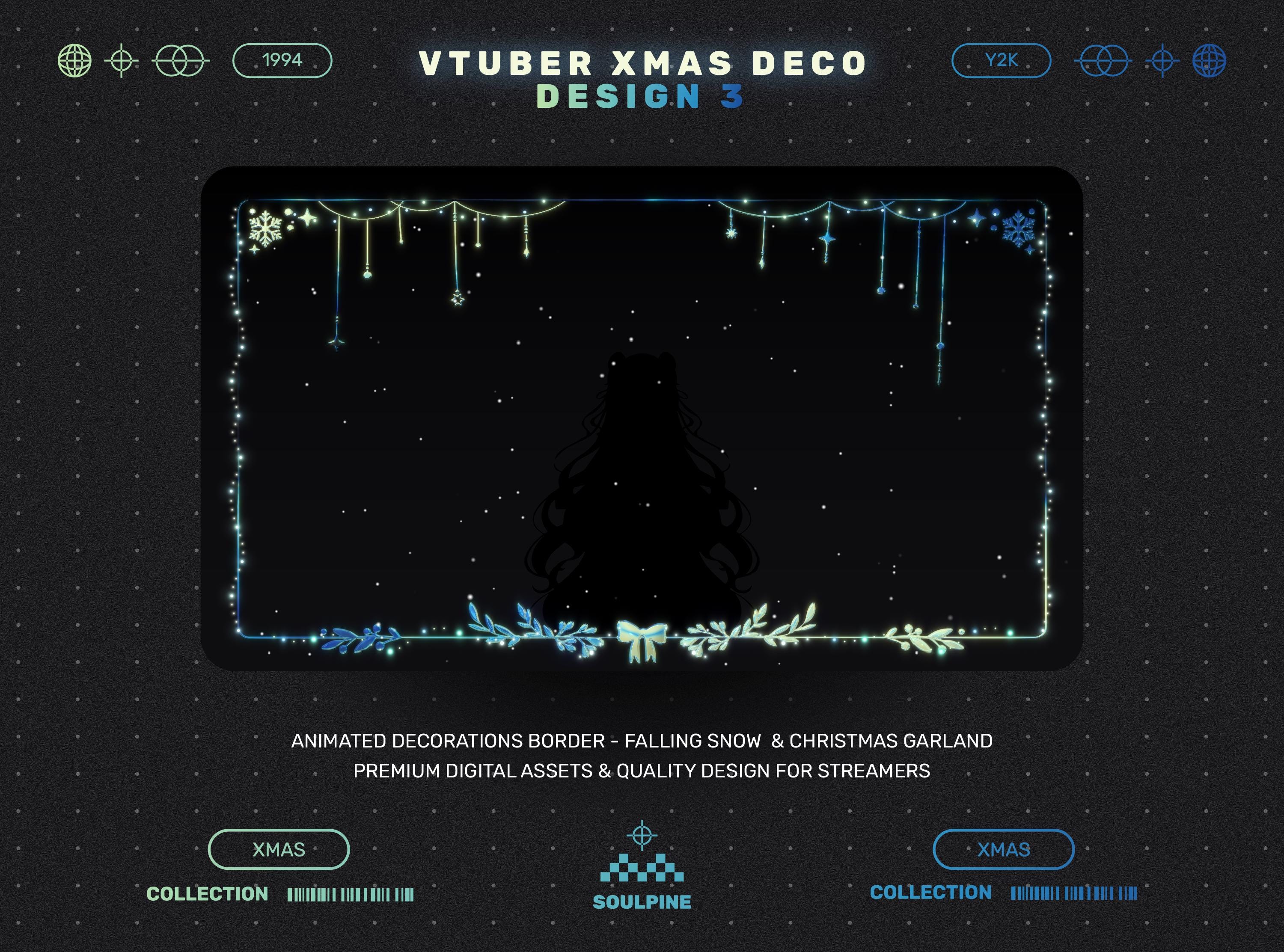 Christmas Vtuber Decorations: Falling Snow, Northern Lights, Garland ...
