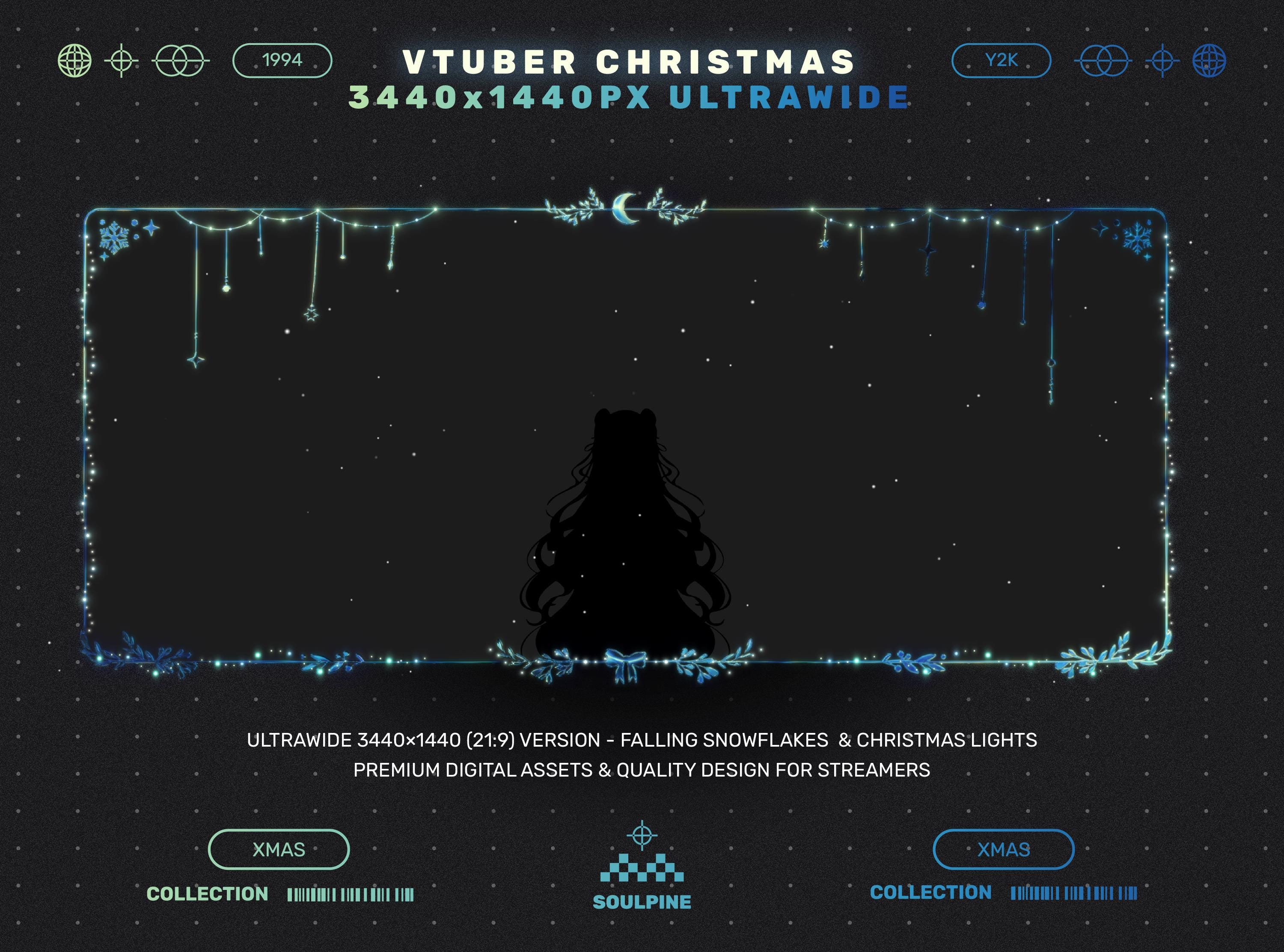Christmas Vtuber Decorations: Falling Snow, Northern Lights, Garland ...