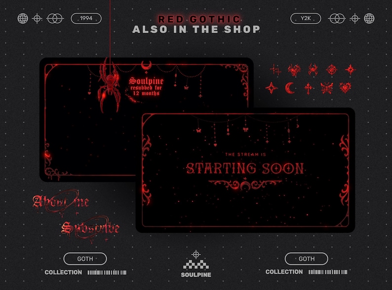 Red Gothic Stream Schedule Template: Vtubertwitch Weekly Timetable ...