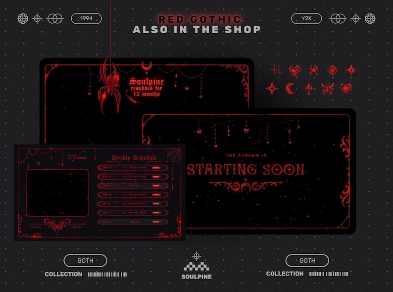 3D Animated Twitch Alert: 360 Red Gothic Spider | Vampire & Goth Stream ...
